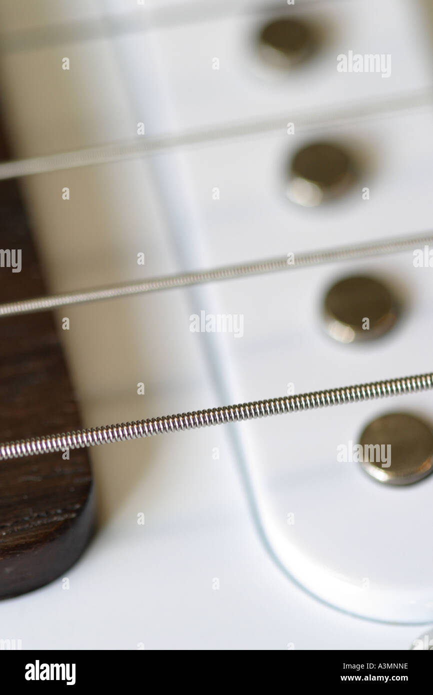 Electric Guitar string pickup detail Stock Photo - Alamy