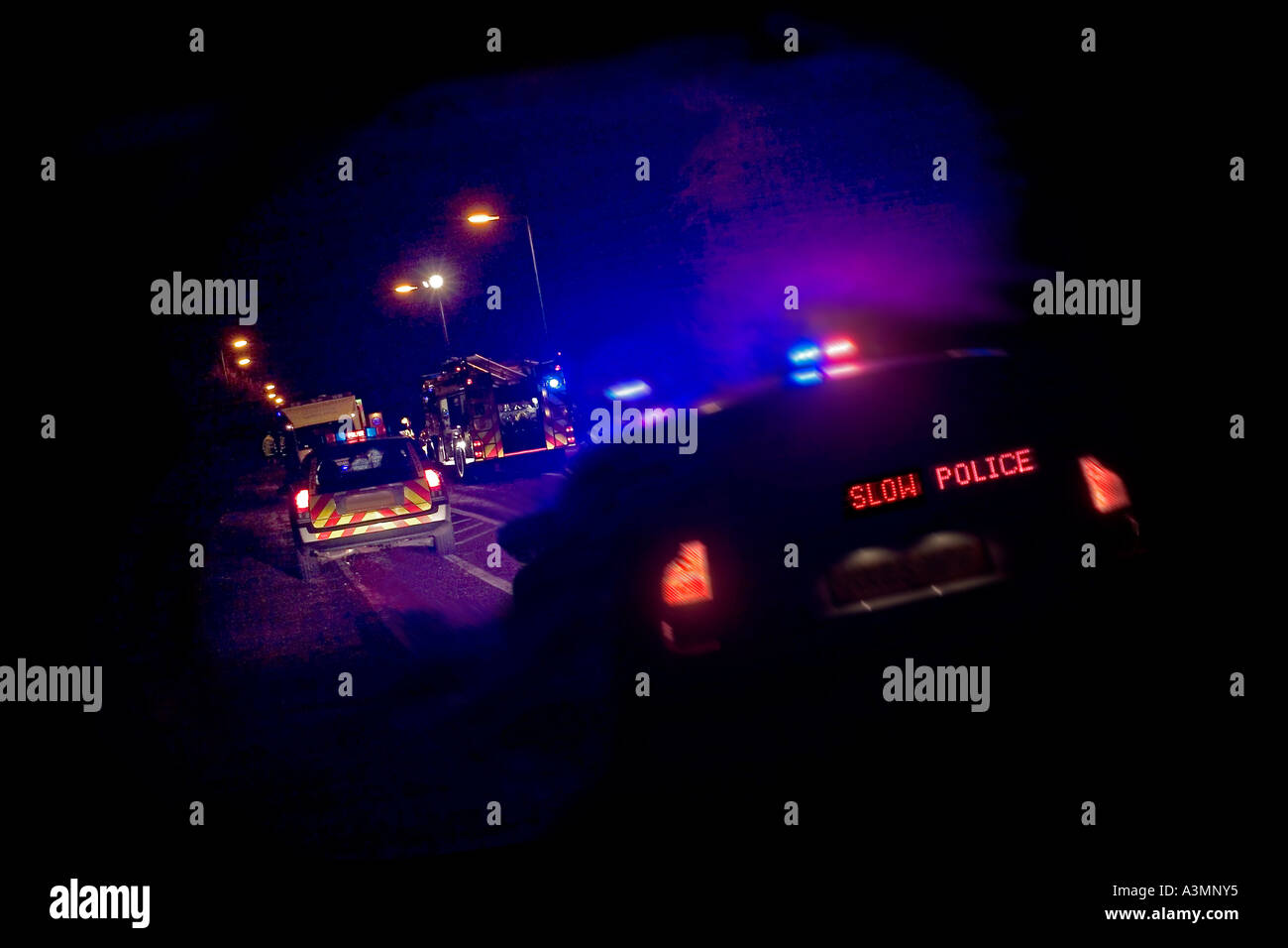 Emergency Services attending the scene of a road traffic accident at ...
