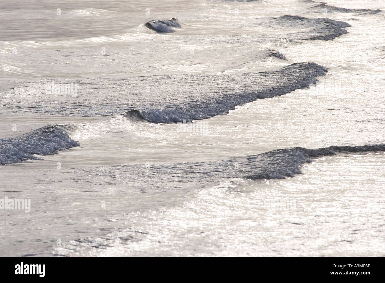 shore line with small breaking waves Stock Photo - Alamy