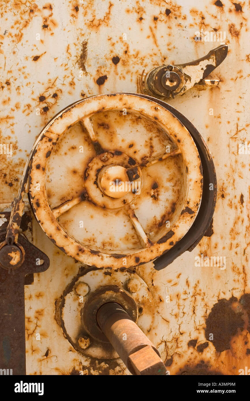 old rusting machine part from a crane Stock Photo - Alamy