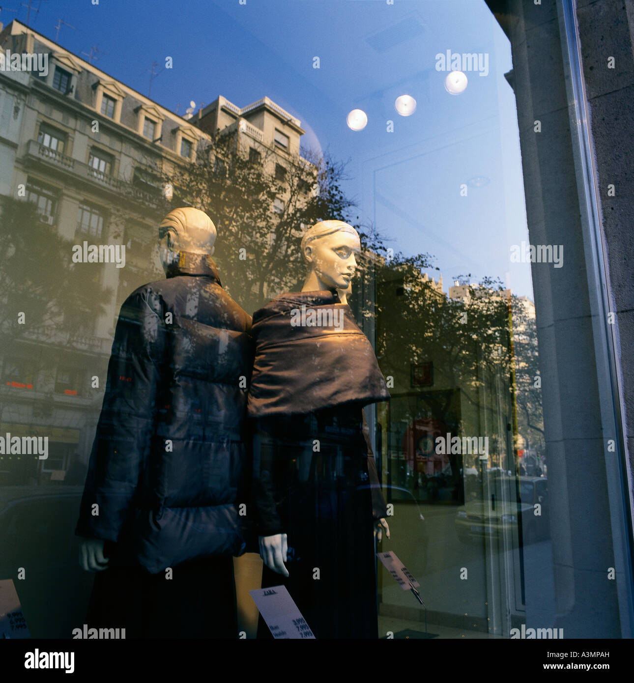 Reflection in shop window Stock Photo - Alamy