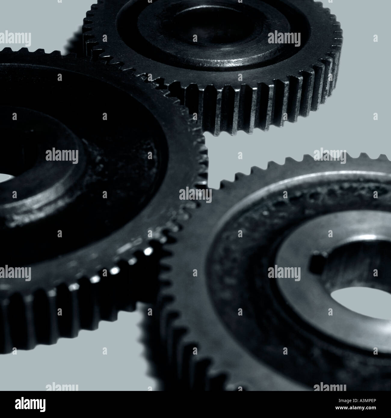 gears -horizontal view against light background Stock Photo - Alamy