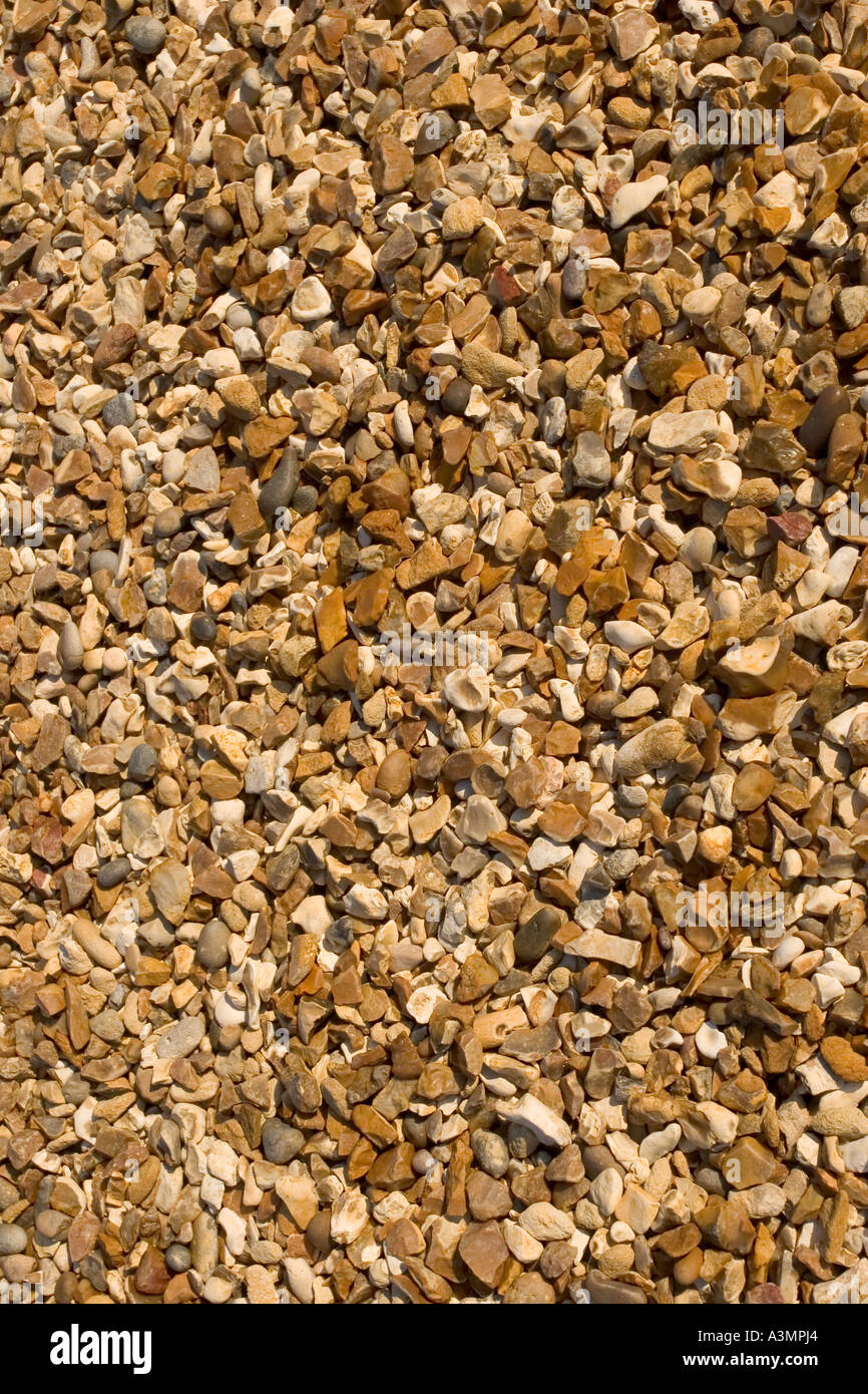 Close up of processed 20mm gravel or shingle stock after quarrying from ...