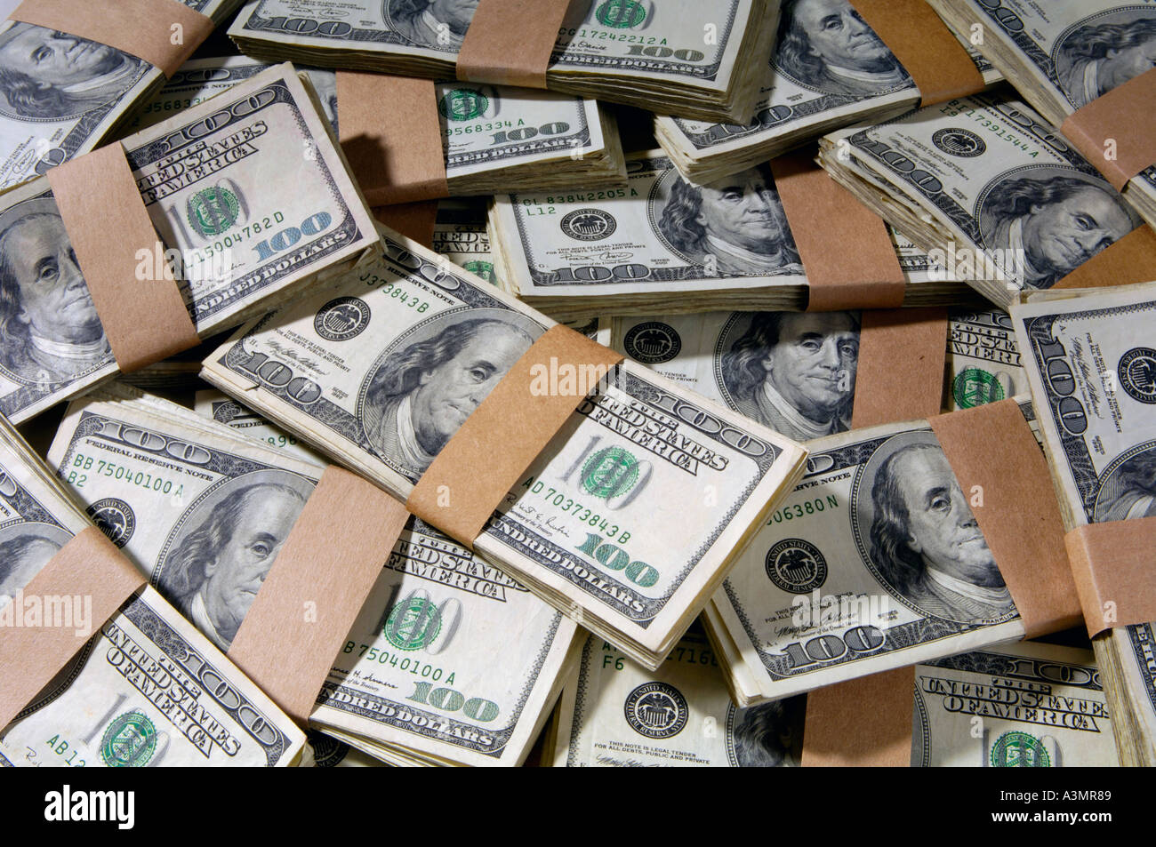 bundles of 100 dollar bills US Stock Photo - Alamy