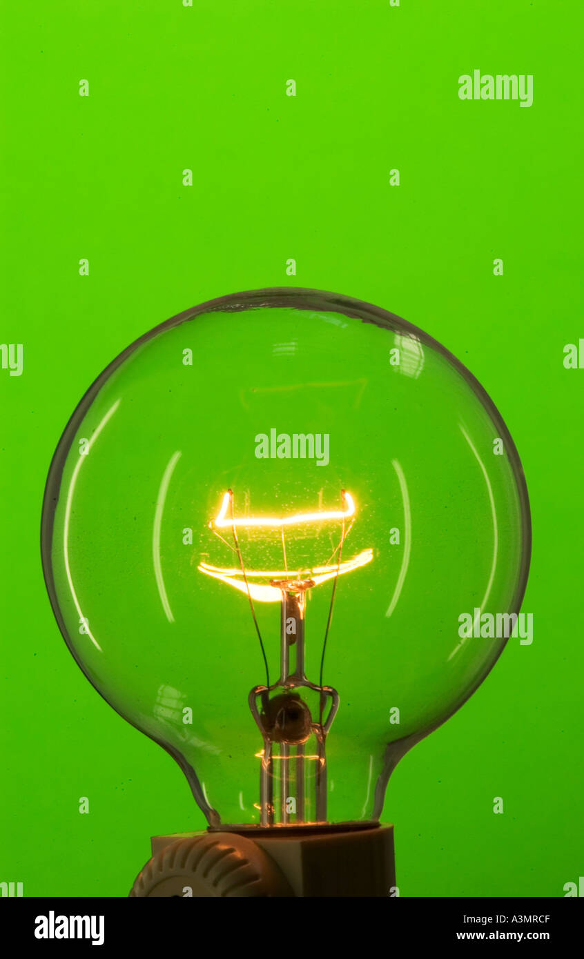 lighted tungsten light bulb Stock Photo - Alamy