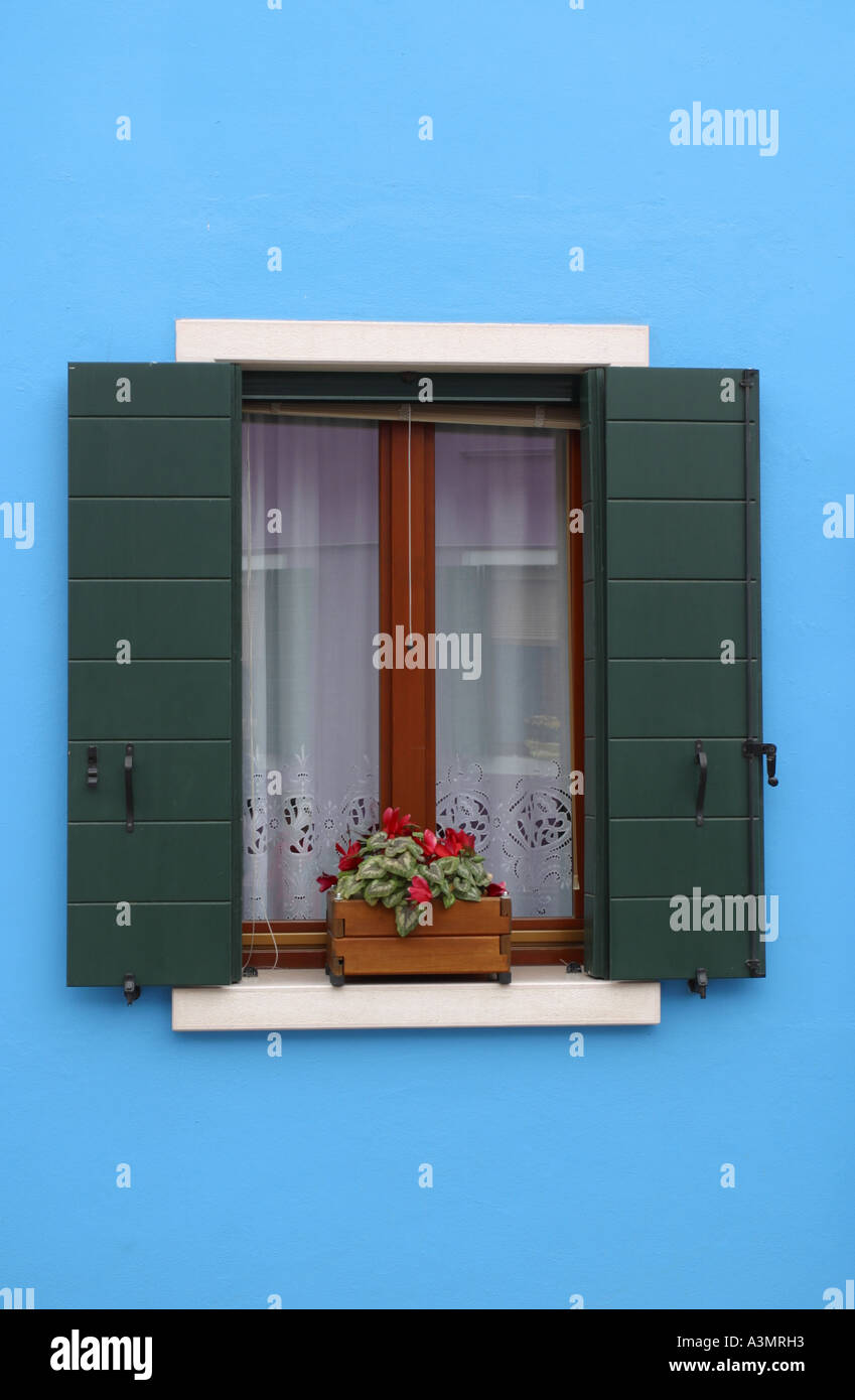 Blue green shutters hi-res stock photography and images - Alamy