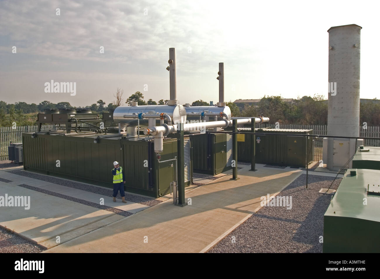 Waste to Energy Methane Gas plant near landfill site Stock Photo - Alamy
