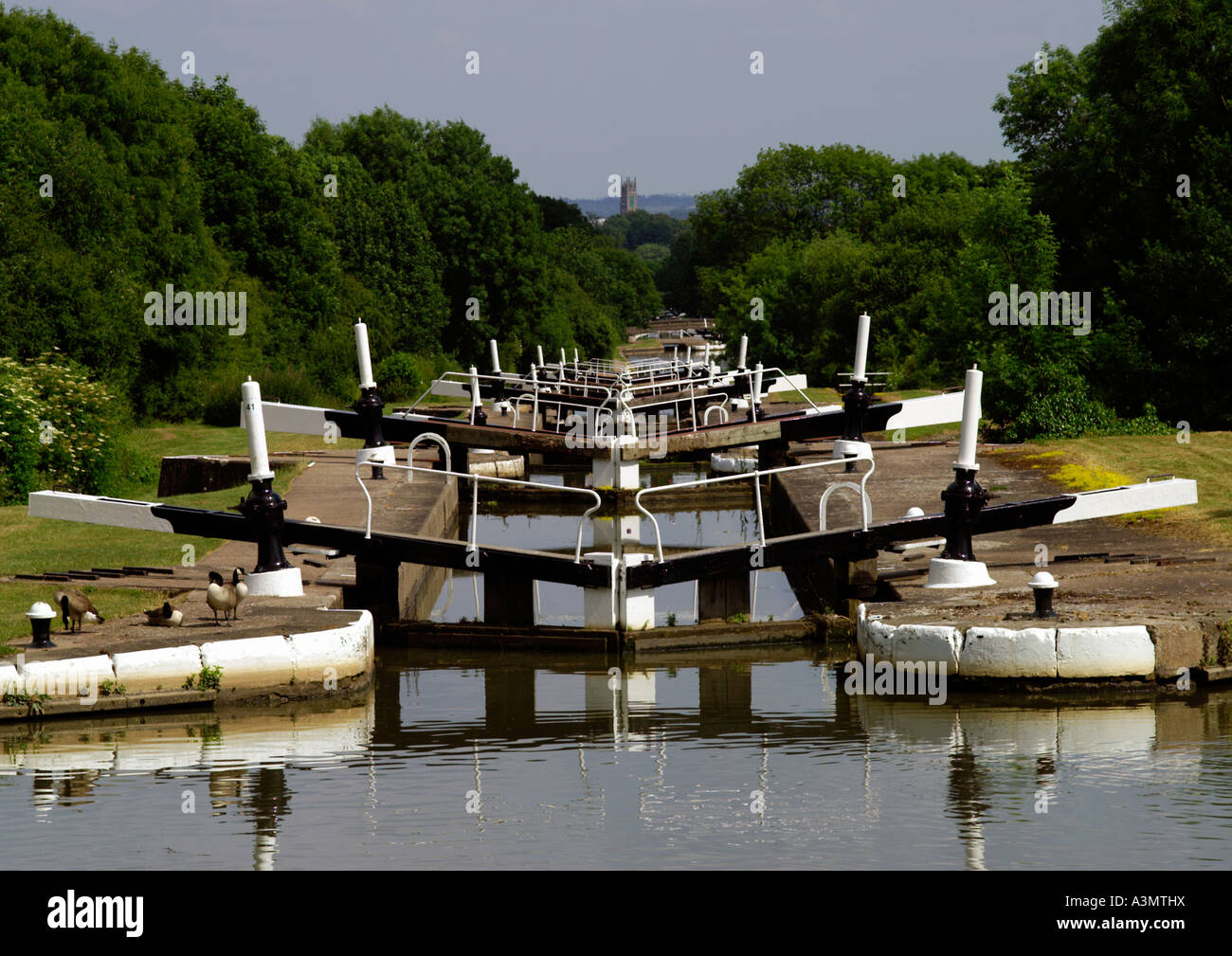Looking down the Hatton Flight of Locks on the Grand Union Canal Hatton ...