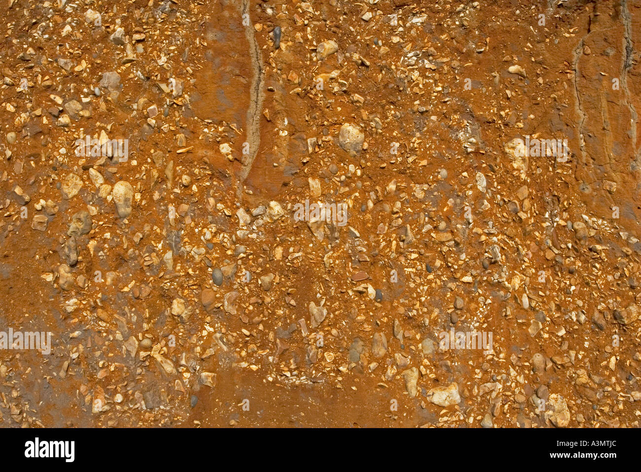 Cross section of gravel bank before quarrying showing raw material of ...