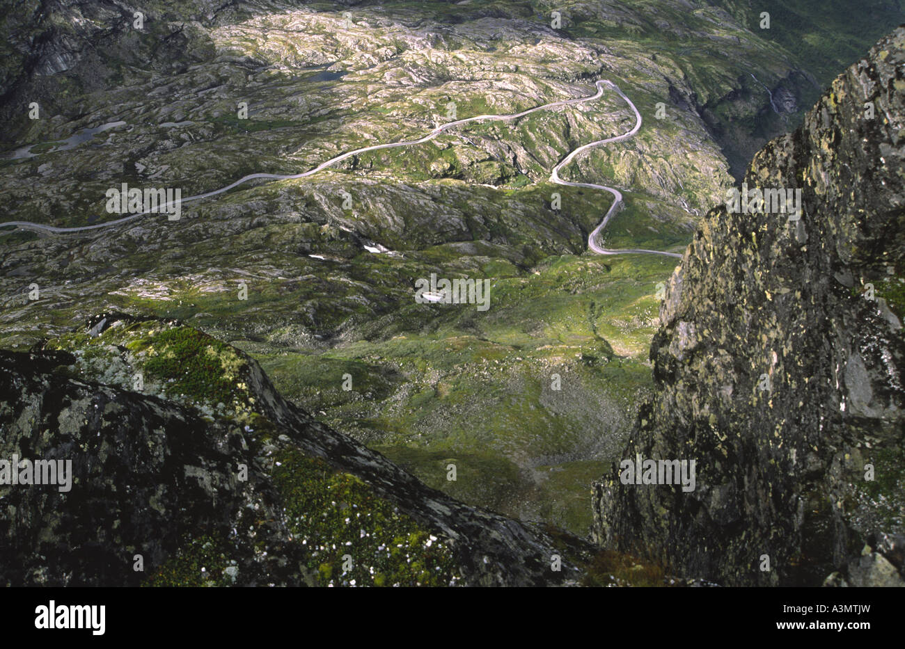 Winding snaking road in Norway near Geiranger Stock Photo - Alamy