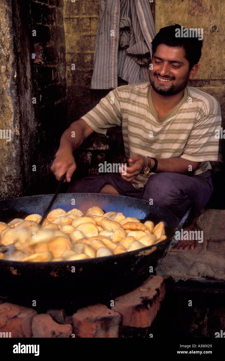 Frying Samosas on a Street in Old Delhi India Stock Photo - Alamy