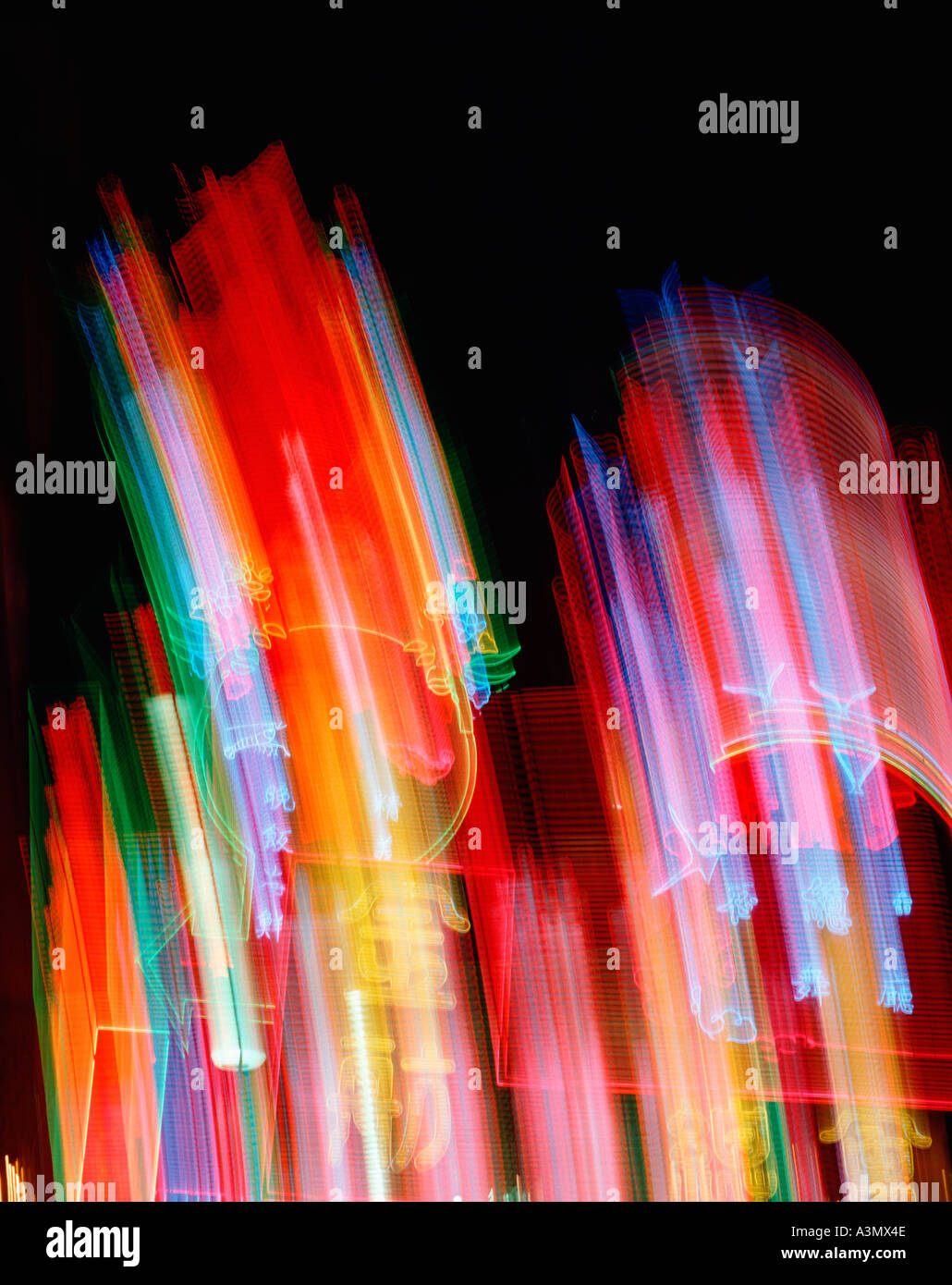 Pouring night lights Hong Kong Stock Photo - Alamy