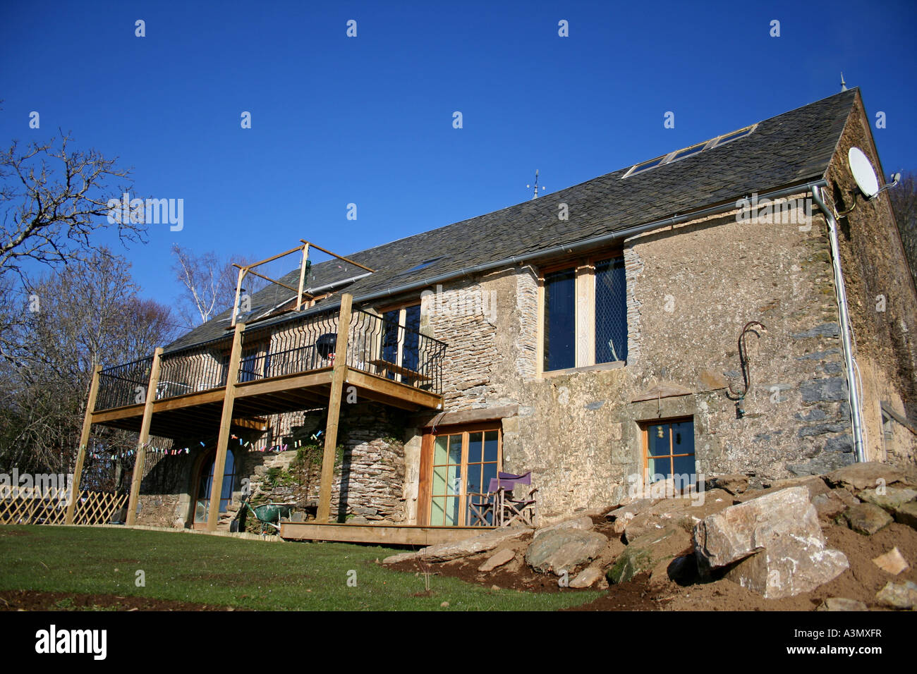 renovated barn in the French countryside Stock Photo - Alamy