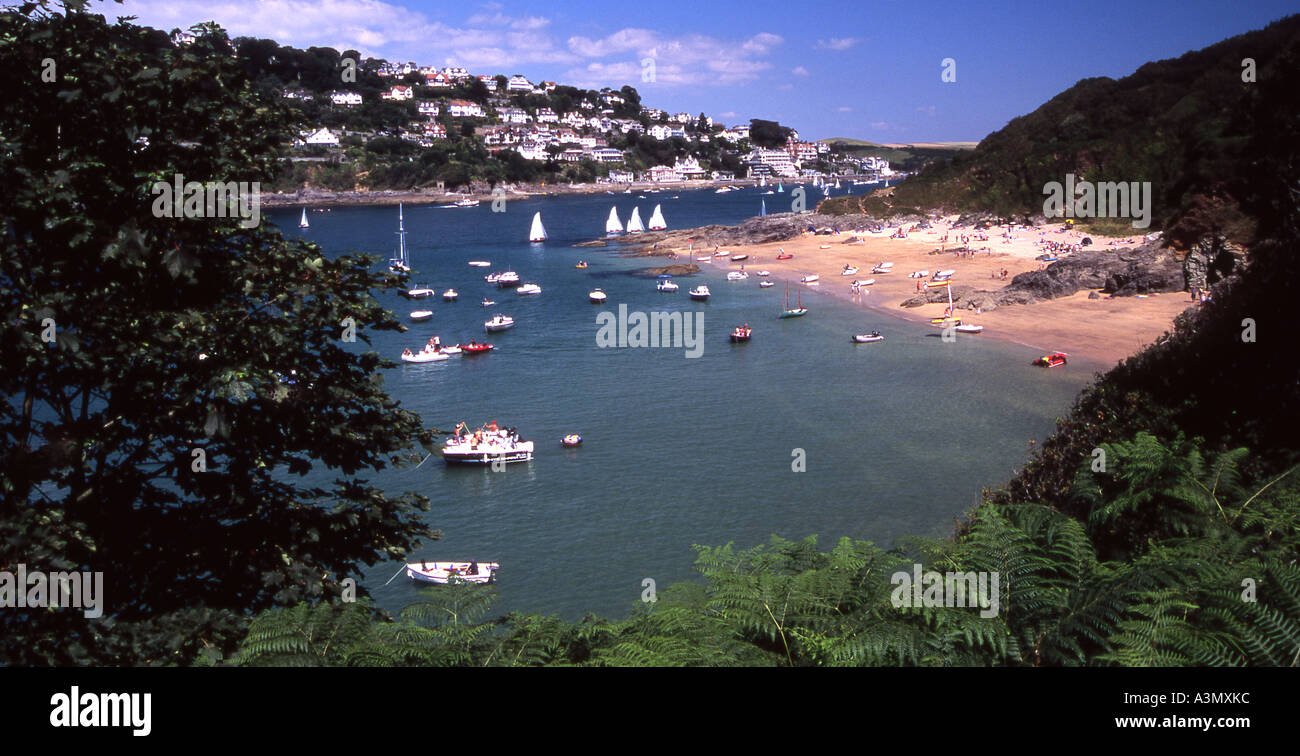 Mill Bay and Salcombe Harbour viewed from Biddlehead Point Stock Photo ...