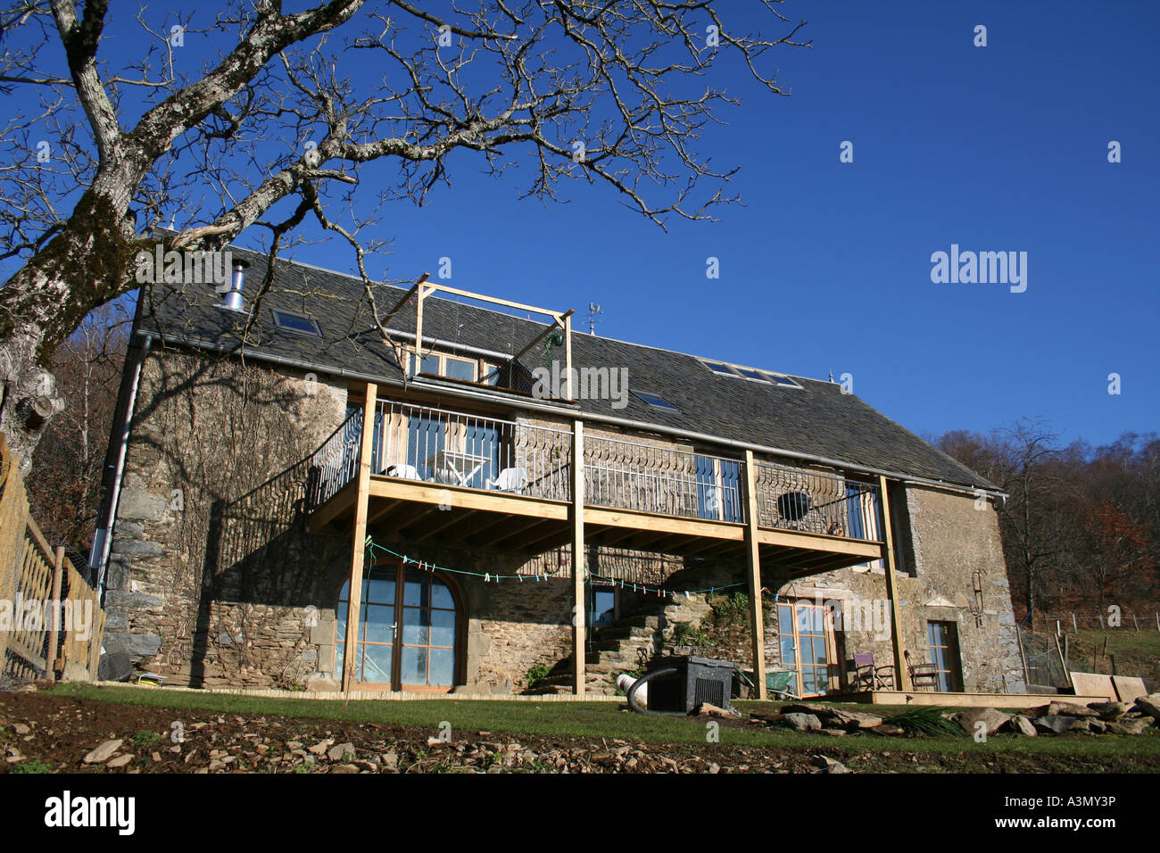 renovated barn in the French countryside Stock Photo - Alamy