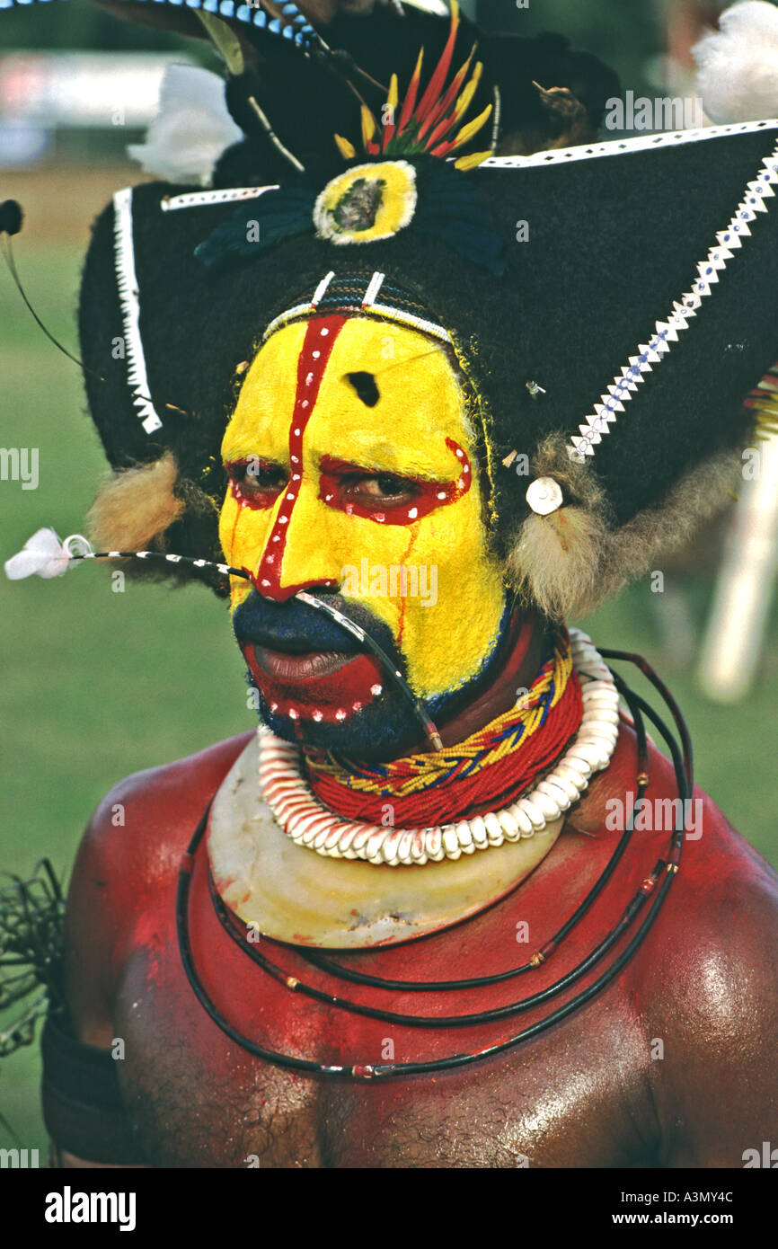 A Huli wigman from Tari in the Southern Highlands of Papua New Guinea ...