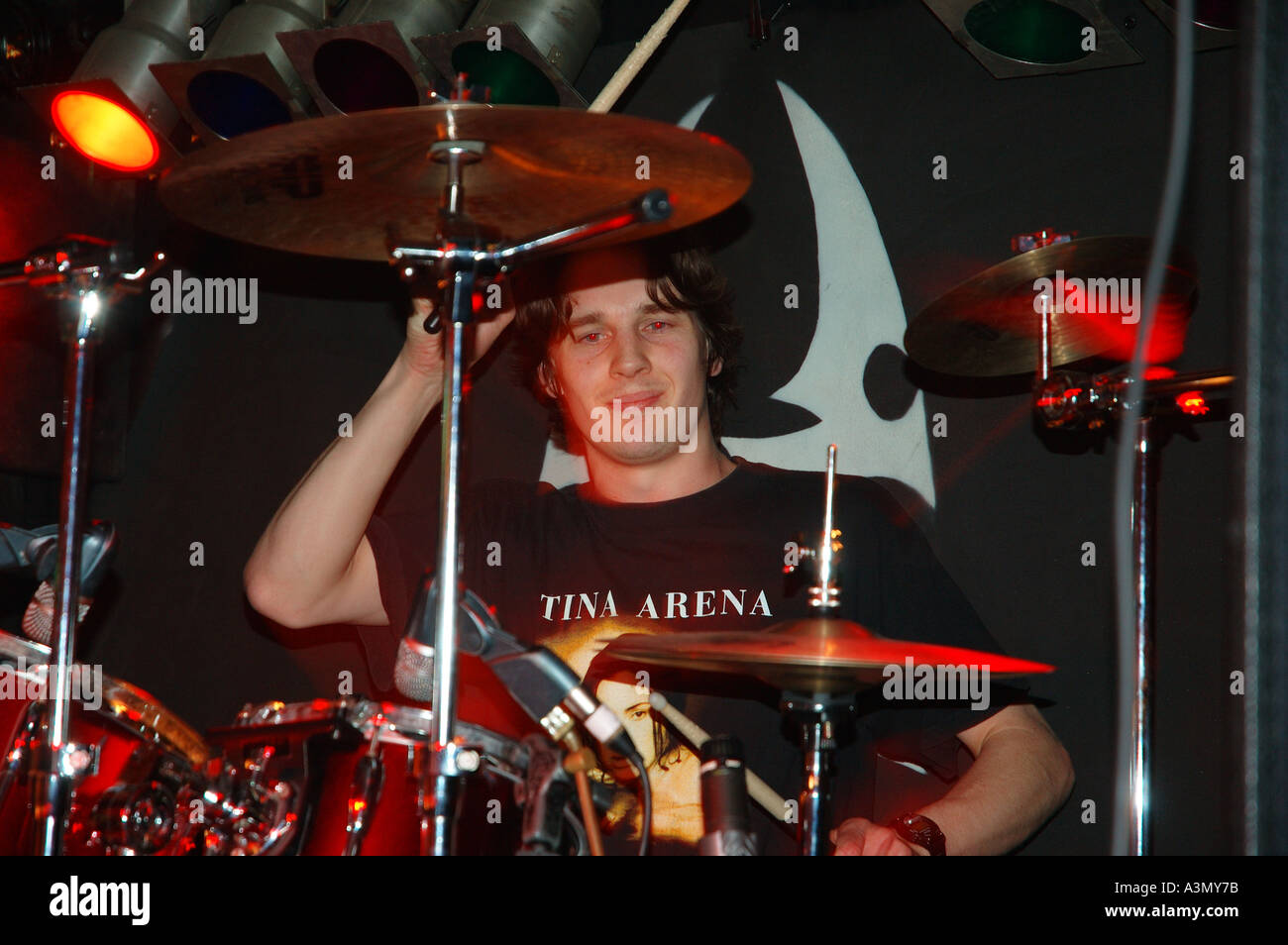 Drummer for goth rock band Mythology dsc 5335 Stock Photo - Alamy