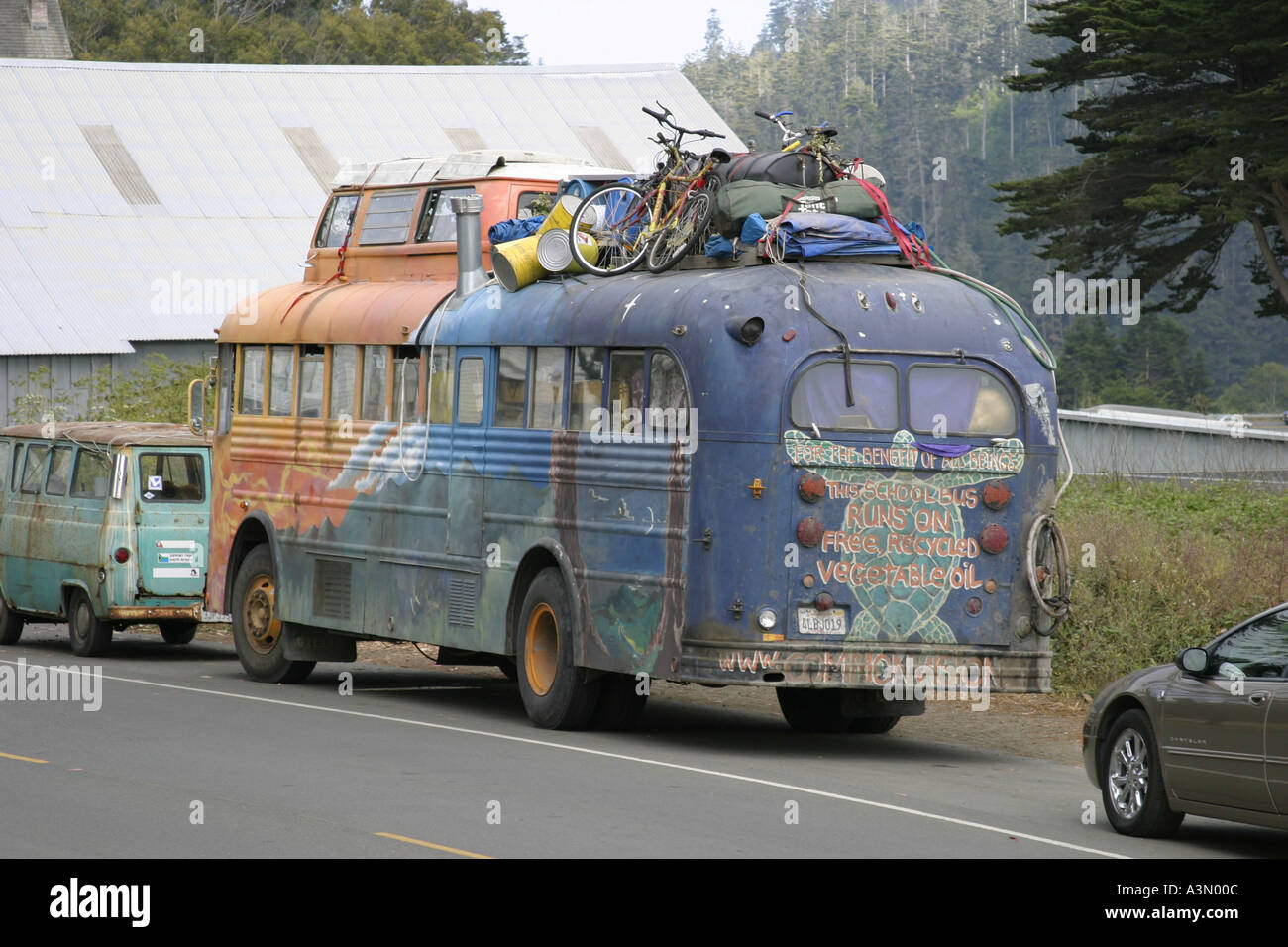 Mendocino School Bus Stock Photo - Alamy