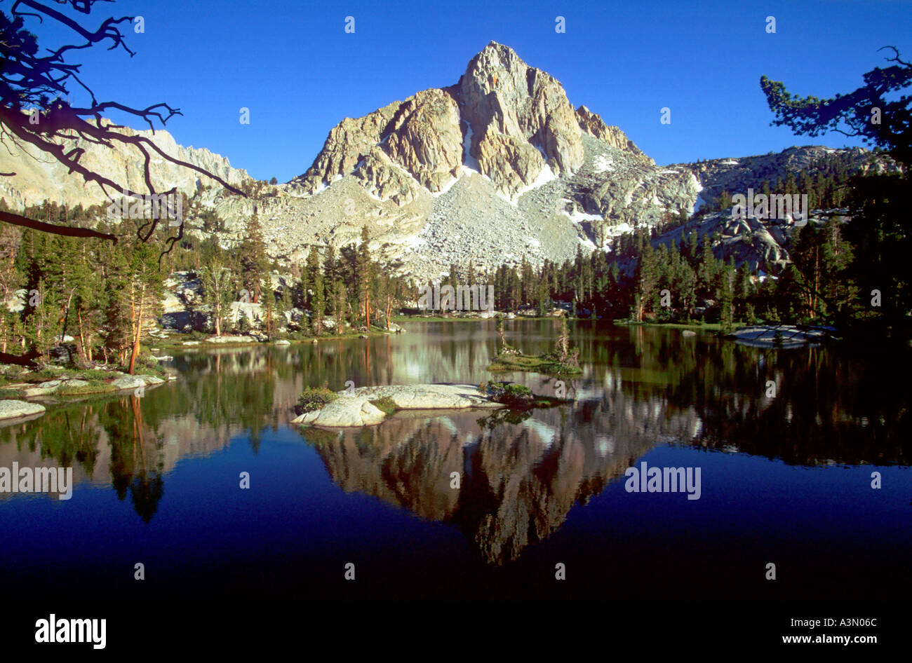Evening reflection in Emerald Lake Inyo National Forest California ...