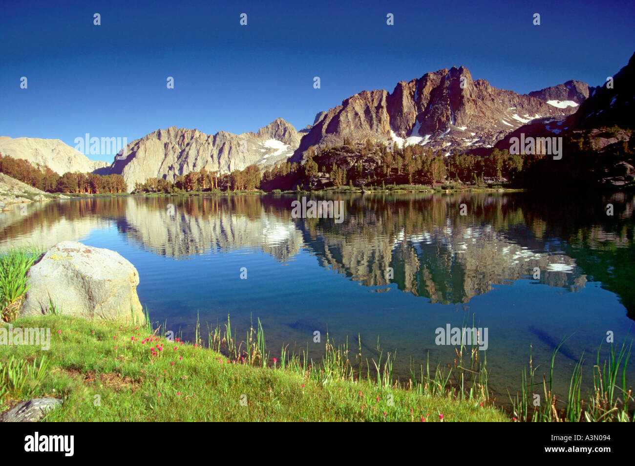 The Palsiades reflected in Sixth Lake Inyo National Forest California ...