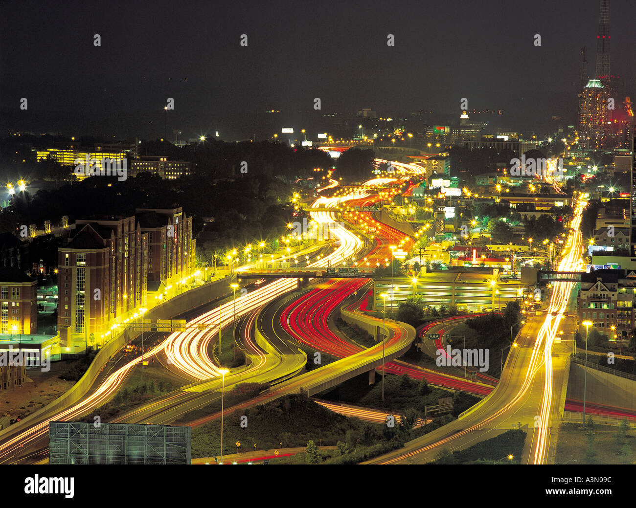 Road Architecture Highway Trees Building Stock Photo - Alamy