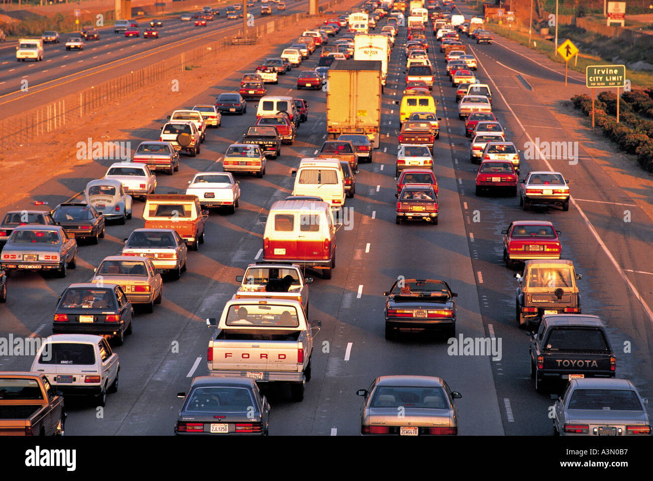 Road Transportation Highway Sign Cars Stock Photo - Alamy