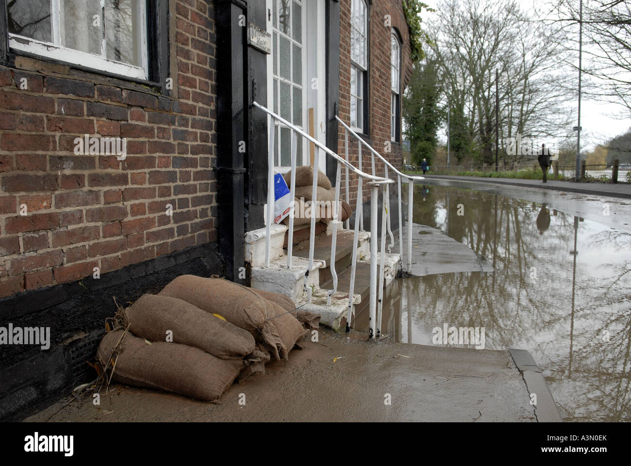 Flood Barriers The River Severn At Bewdley Worcestershire A Home Owner