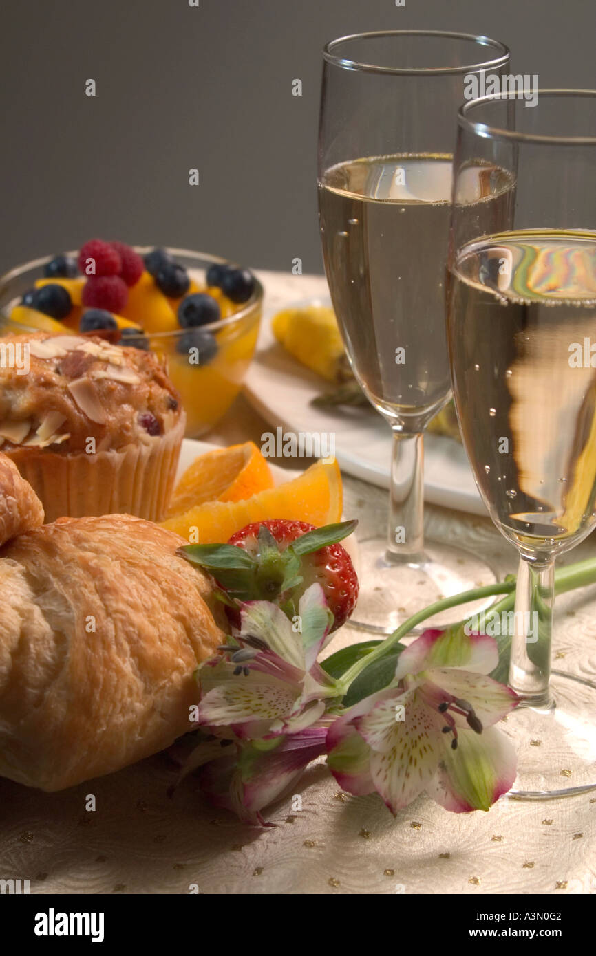 Champagne brunch buffet Stock Photo - Alamy