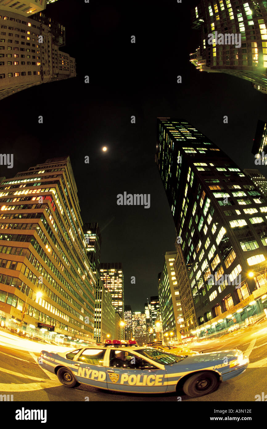 New york street with moon hi-res stock photography and images - Alamy