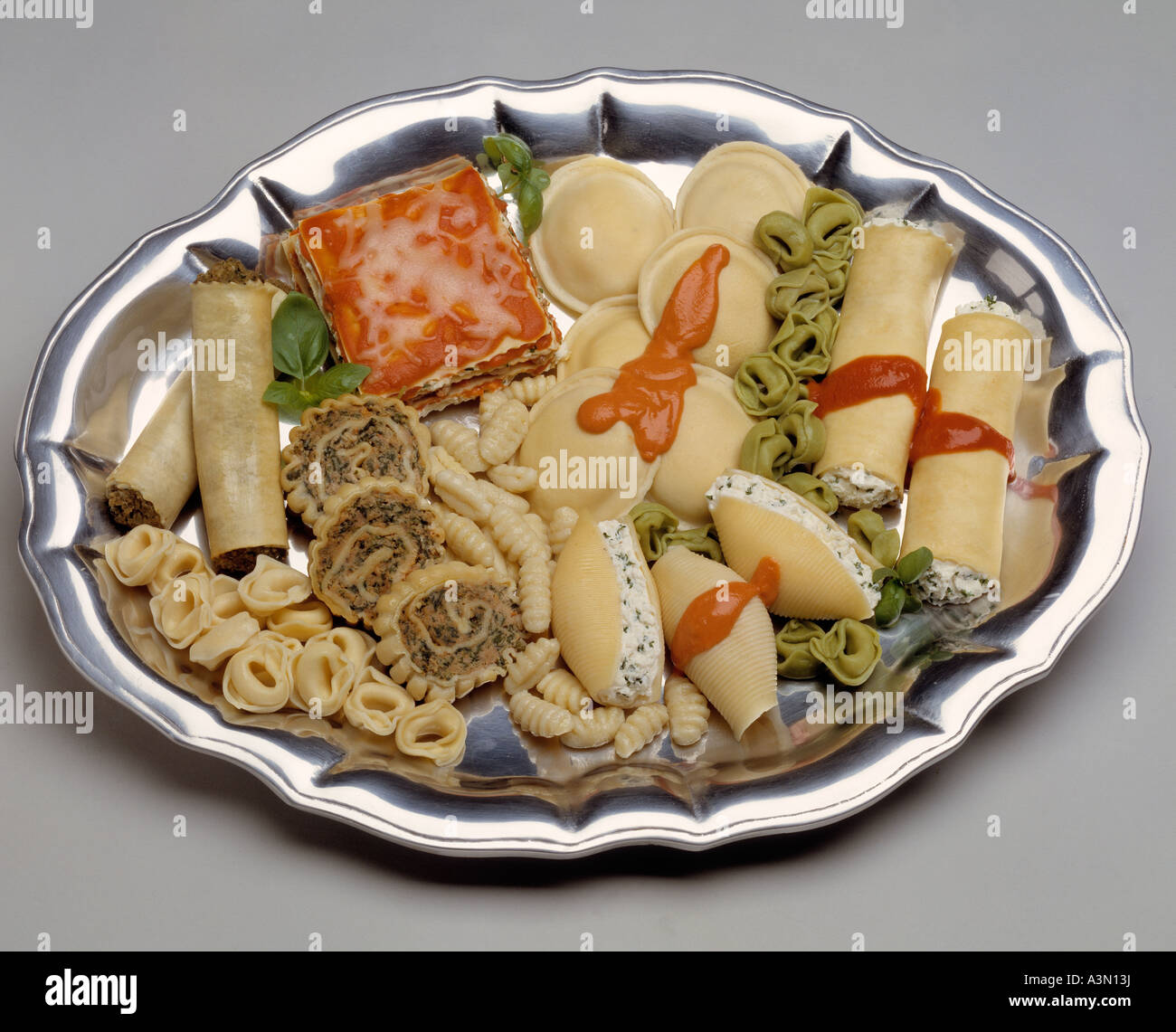 assorted Italian pasta stuffed shells ravioli manicotti tortellini ...