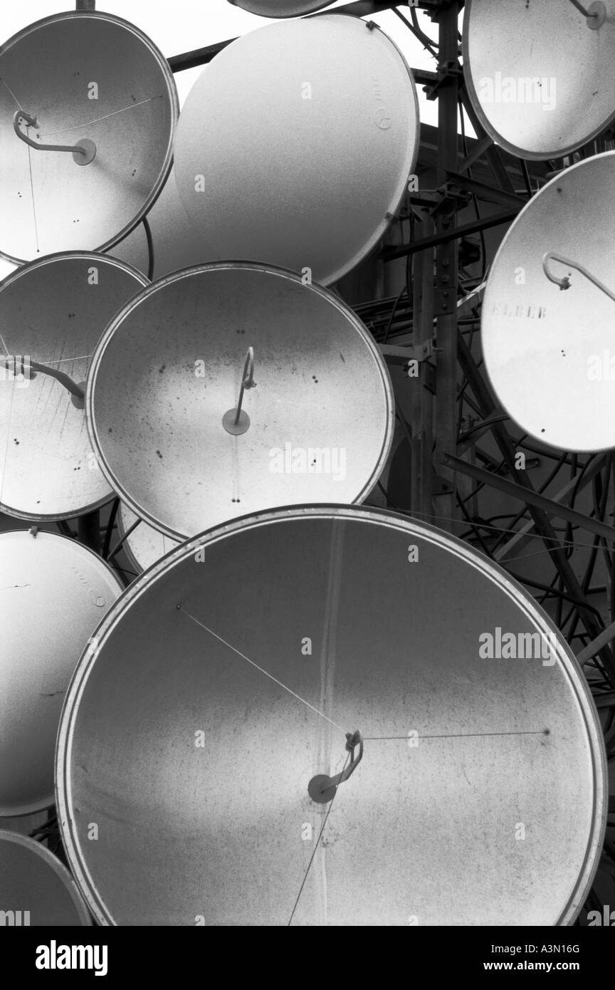 Tv radio satellite dishes Stock Photo - Alamy