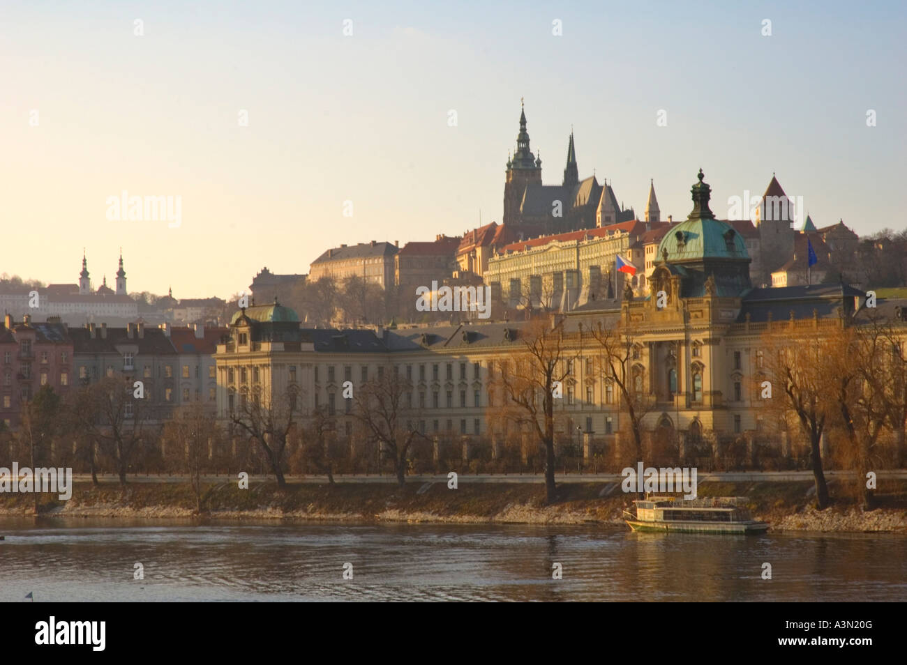 Central Prague the capital of Czech Republic with the Castle and River ...