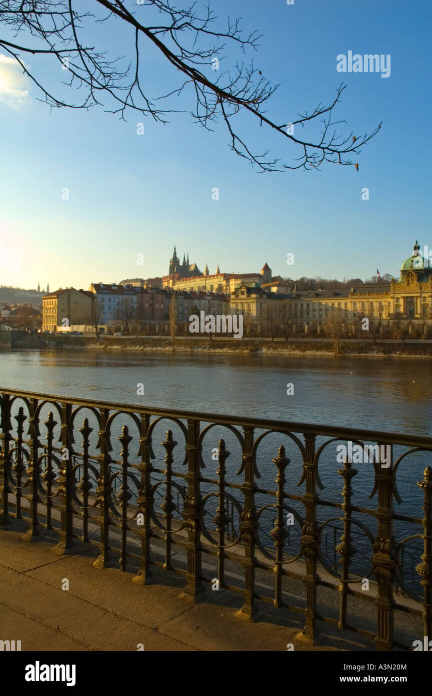 Prague the capital of Czech Republic in winter with the Castle and ...
