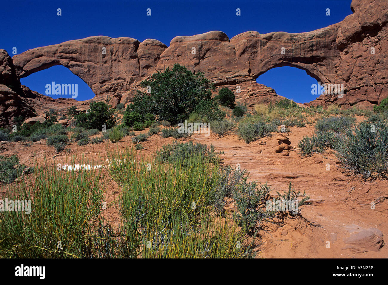 North and South Window Arch, Arches National Park, Utah Stock Photo - Alamy