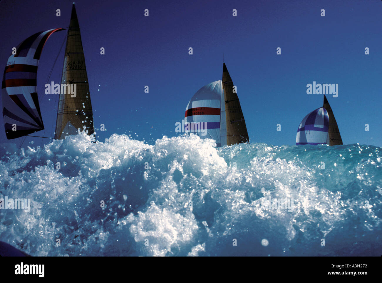Racing downwind Key West 1990 Stock Photo - Alamy