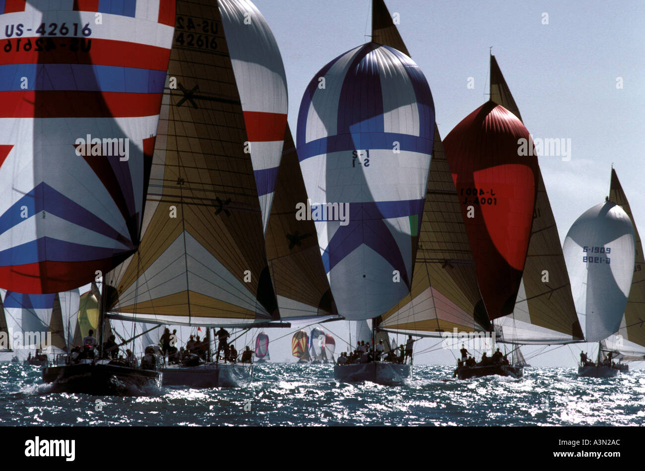 Spinnaker Run Key West 1990 Stock Photo - Alamy