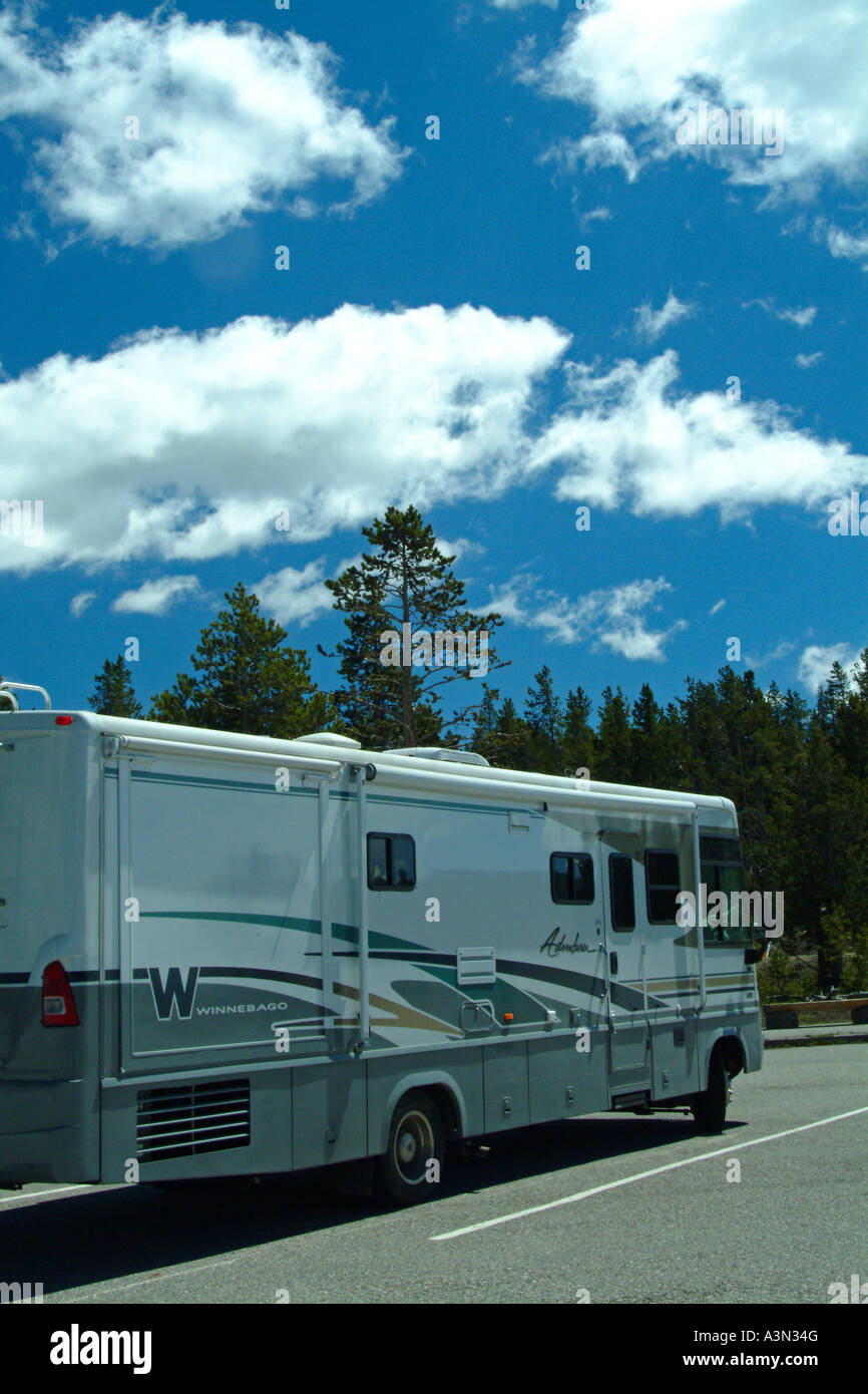 RV in Yellowstone National Park, Wyoming Stock Photo - Alamy