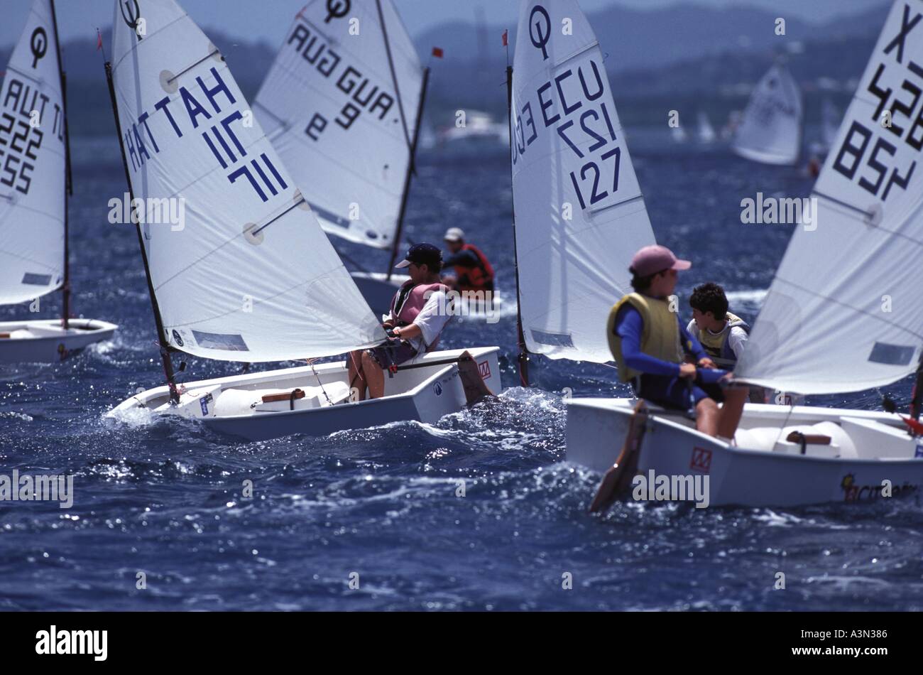 Optimist sailing fleet hi-res stock photography and images - Alamy
