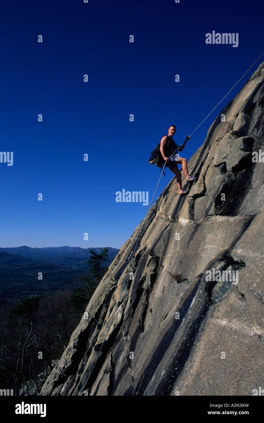Vertical adventure climbing rock challenge danger trust descend rappel ...
