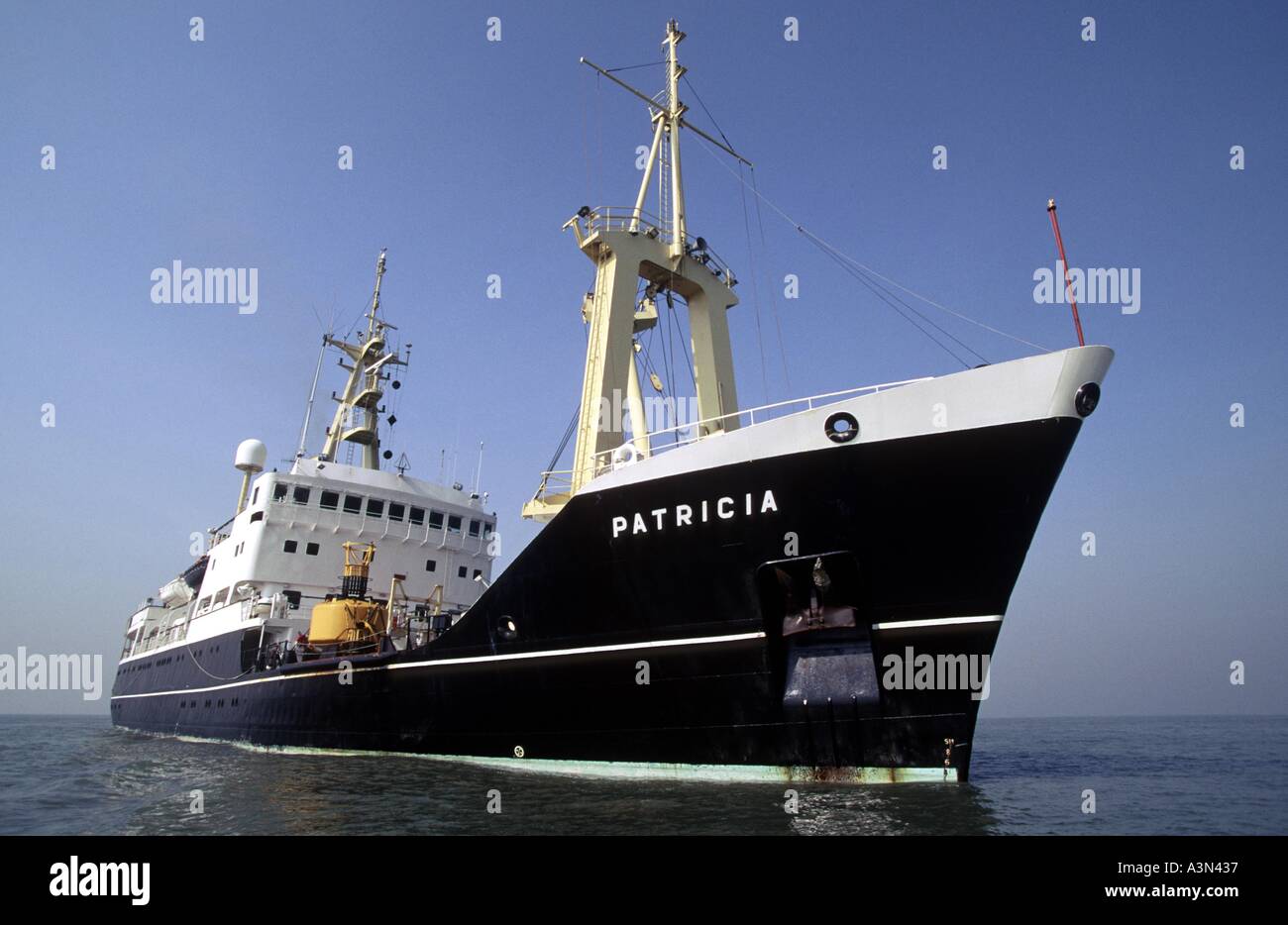 Bow view of maintenance vessel Patricia Stock Photo - Alamy