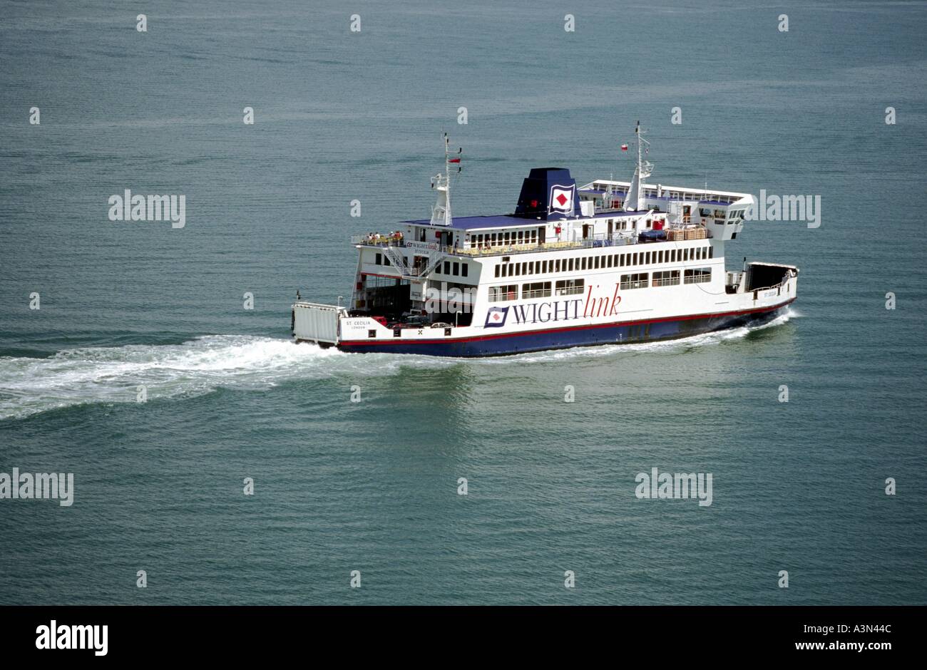 Isle of Wight ferry underway in the Solent UK Stock Photo - Alamy
