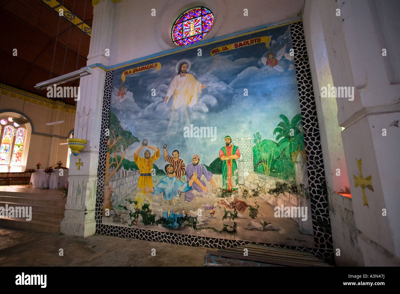 Catholic Church at Safotu Savaii Western Samoa Stock Photo - Alamy