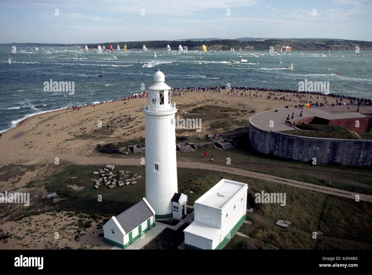 Lighthouse at Hurst Point Stock Photo - Alamy