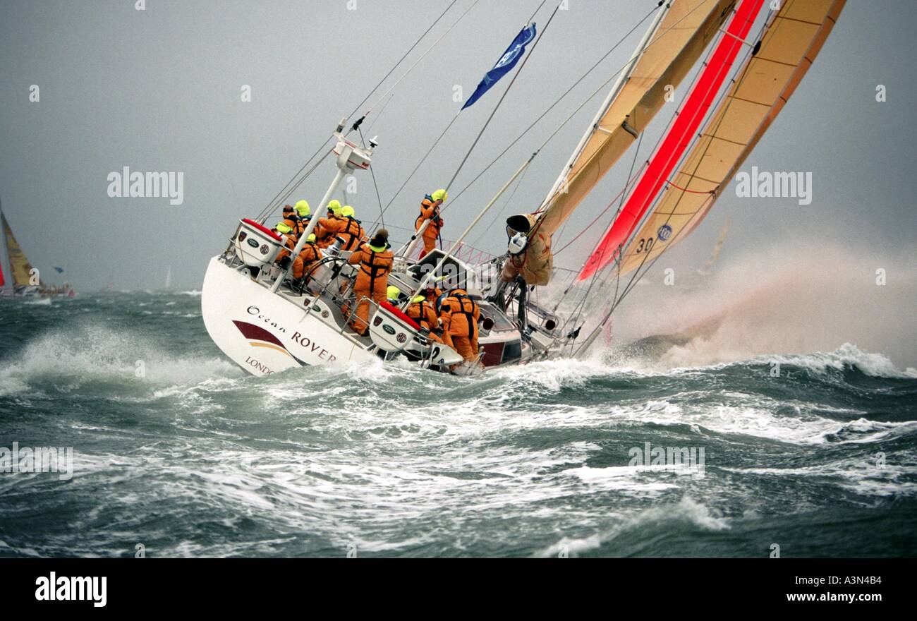 BT Challenge yacht Rough Seas Stock Photo - Alamy