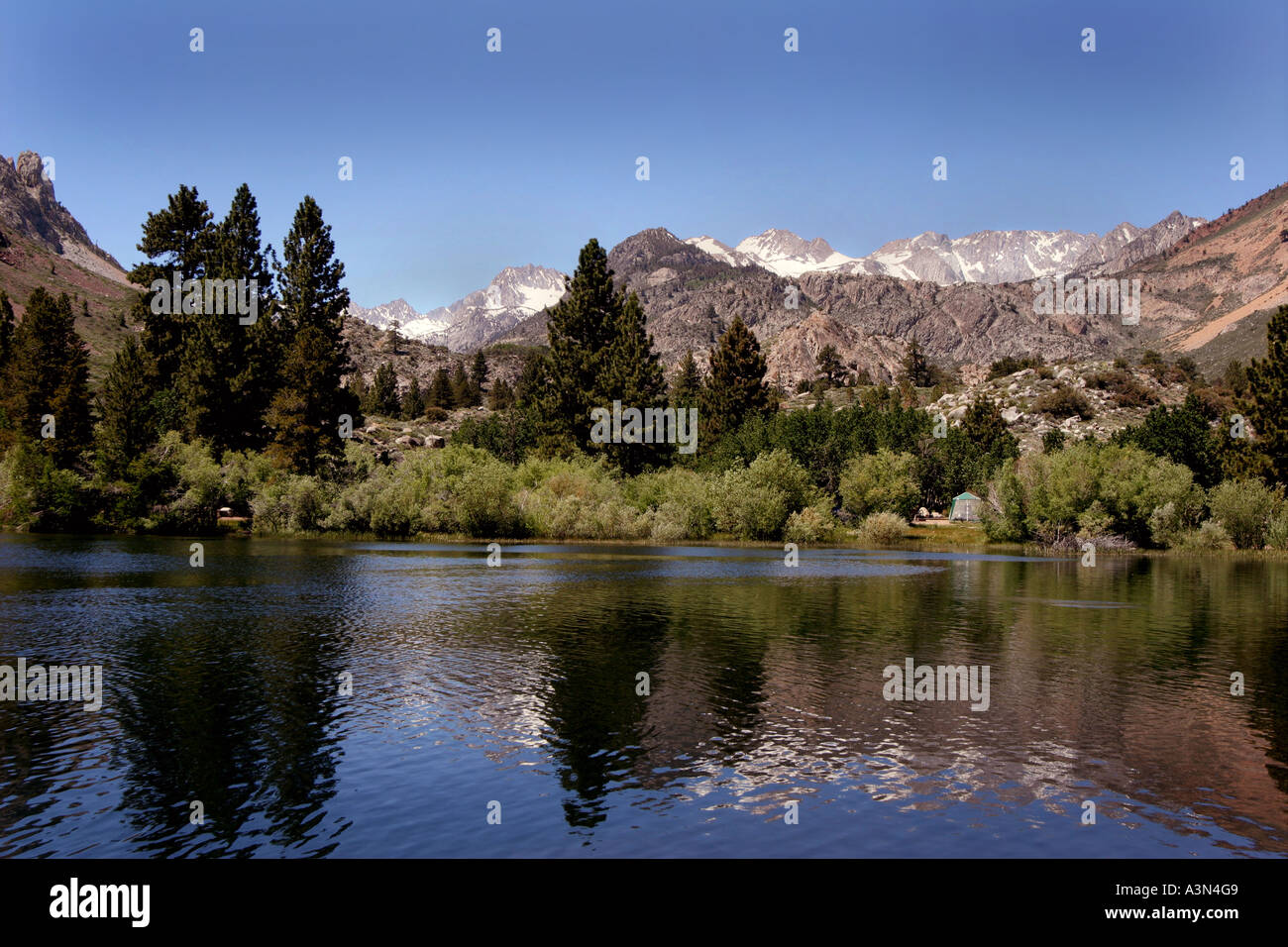Lake called Intake II in Eastern Sierra Nevada, California Stock Photo ...