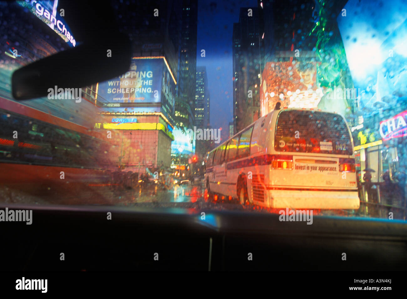 Rain windshield night hi-res stock photography and images - Alamy