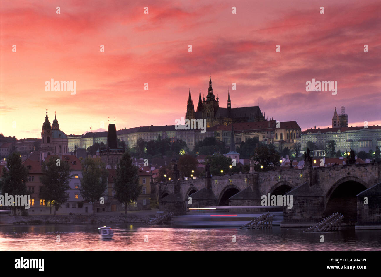 Prague Castle at Sunset, Prague, Czech Republic Stock Photo - Alamy
