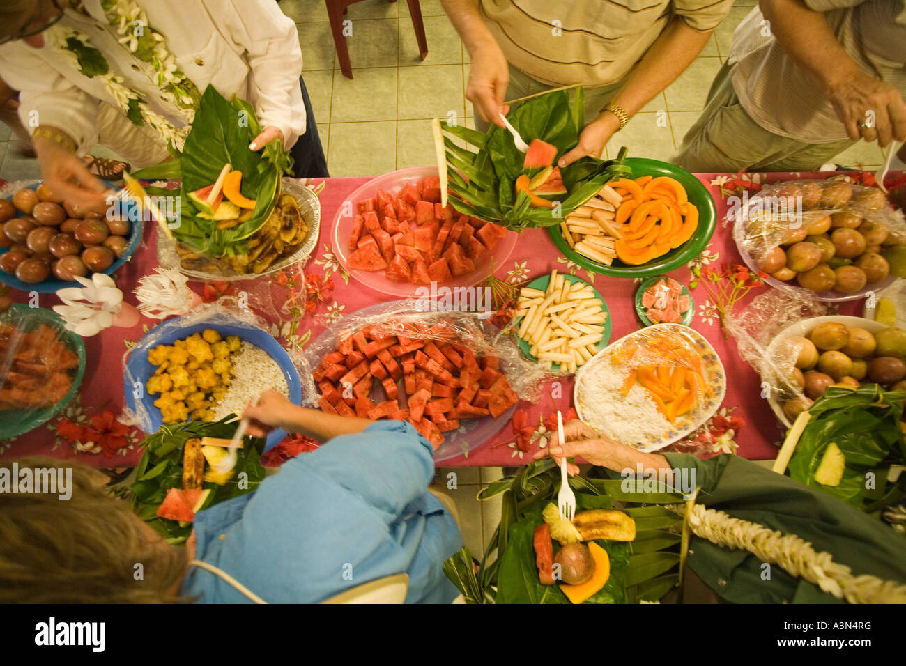 Feast Aitu Island Cook Islands Polynesia Stock Photo - Alamy