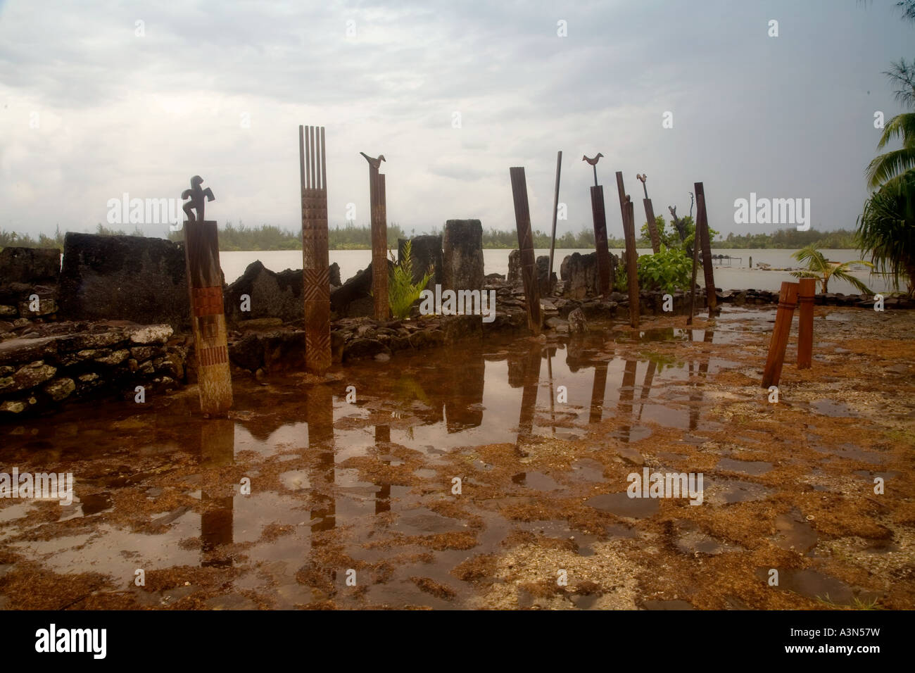 Marae temple Huahine French Polynesia Stock Photo - Alamy