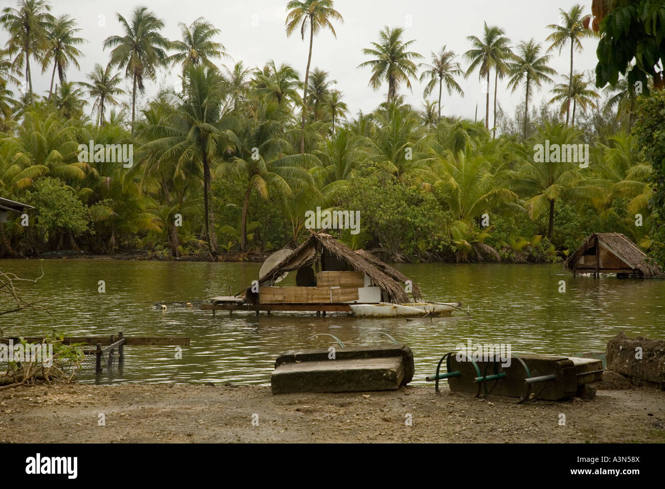 Fish traps Huahine French Polynesia Stock Photo - Alamy